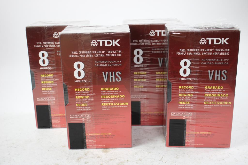 TDK 8 Hour Vhs Tapes, 4 Pieces | Property Room