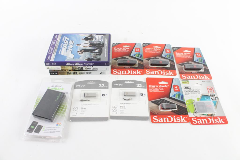 Tech & Go Portable Charger And More, 11 Pieces | Property Room