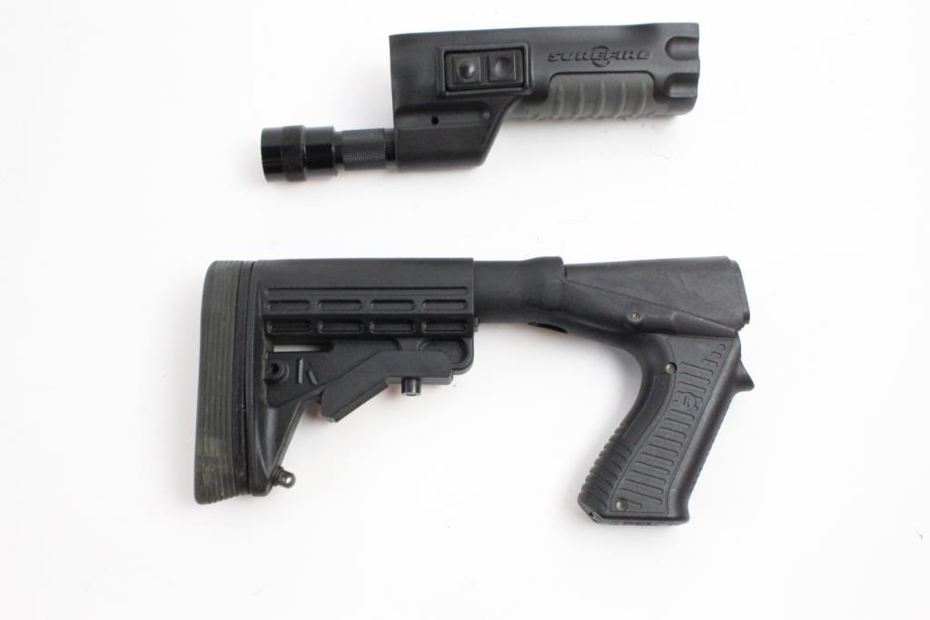 Telescoping Rifle Buttstock And Foregrip W/Integrated Flashlight ...