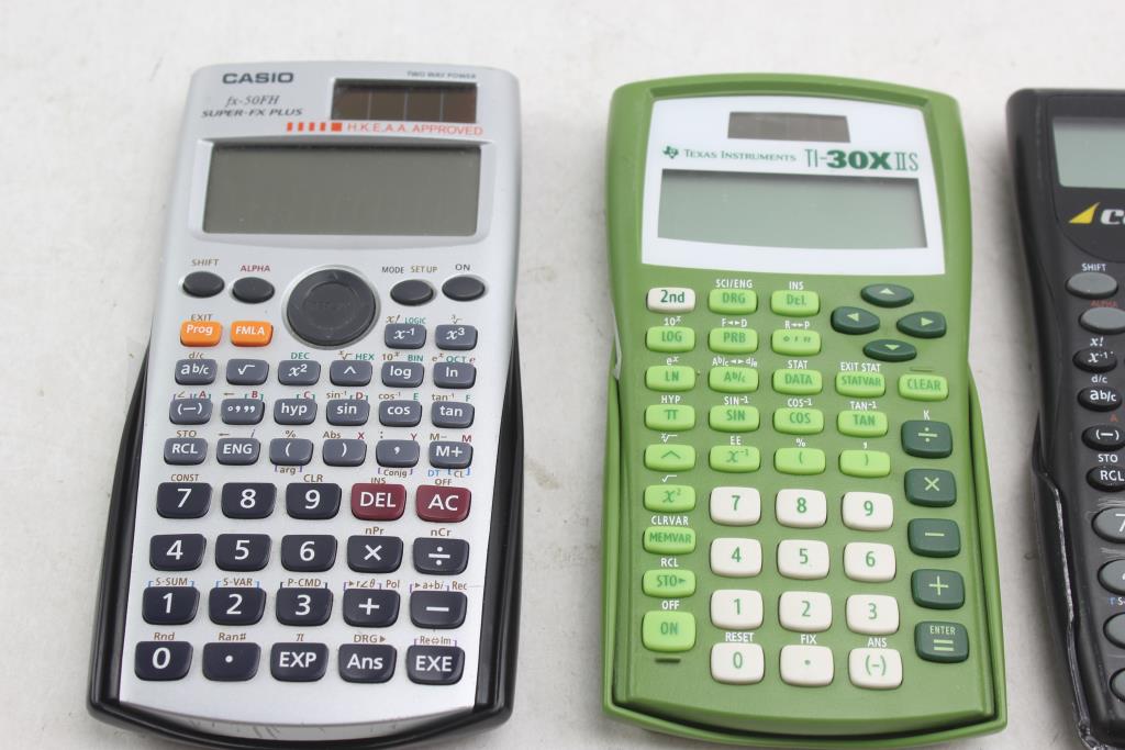 Texas Instruments, Caliber, & Casio Calculators; 4 Pieces | Property Room