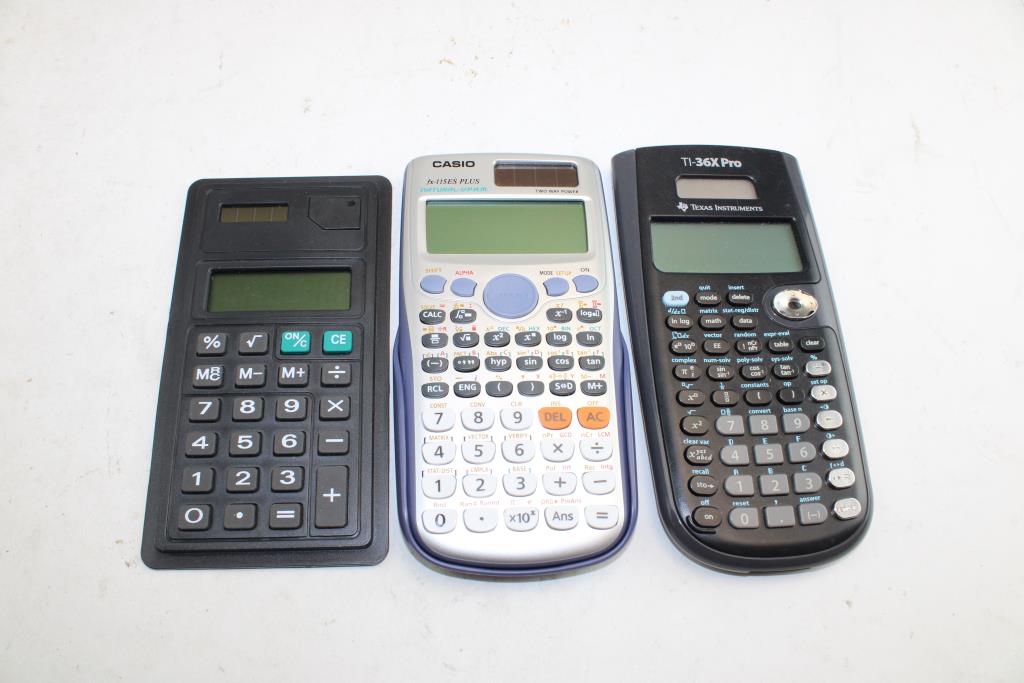 Texas Instruments, Casio, & Other Calculators; 3 Pieces | Property Room