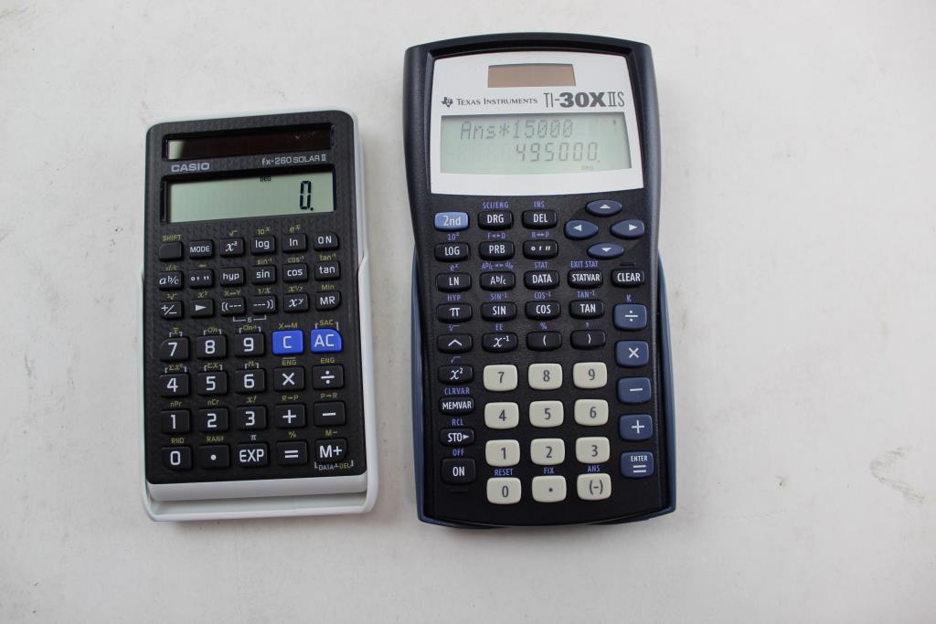 Texas Instruments Ti-30x IIs & Casio Calculators; 2 Pieces | Property Room