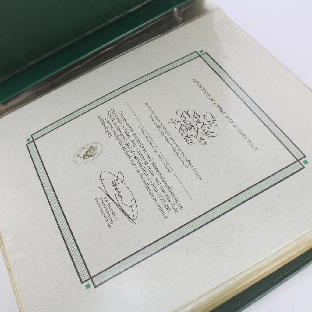 The First Gold Bank Notes Of Belize-36 Gold Foil Bank Notes | Property Room