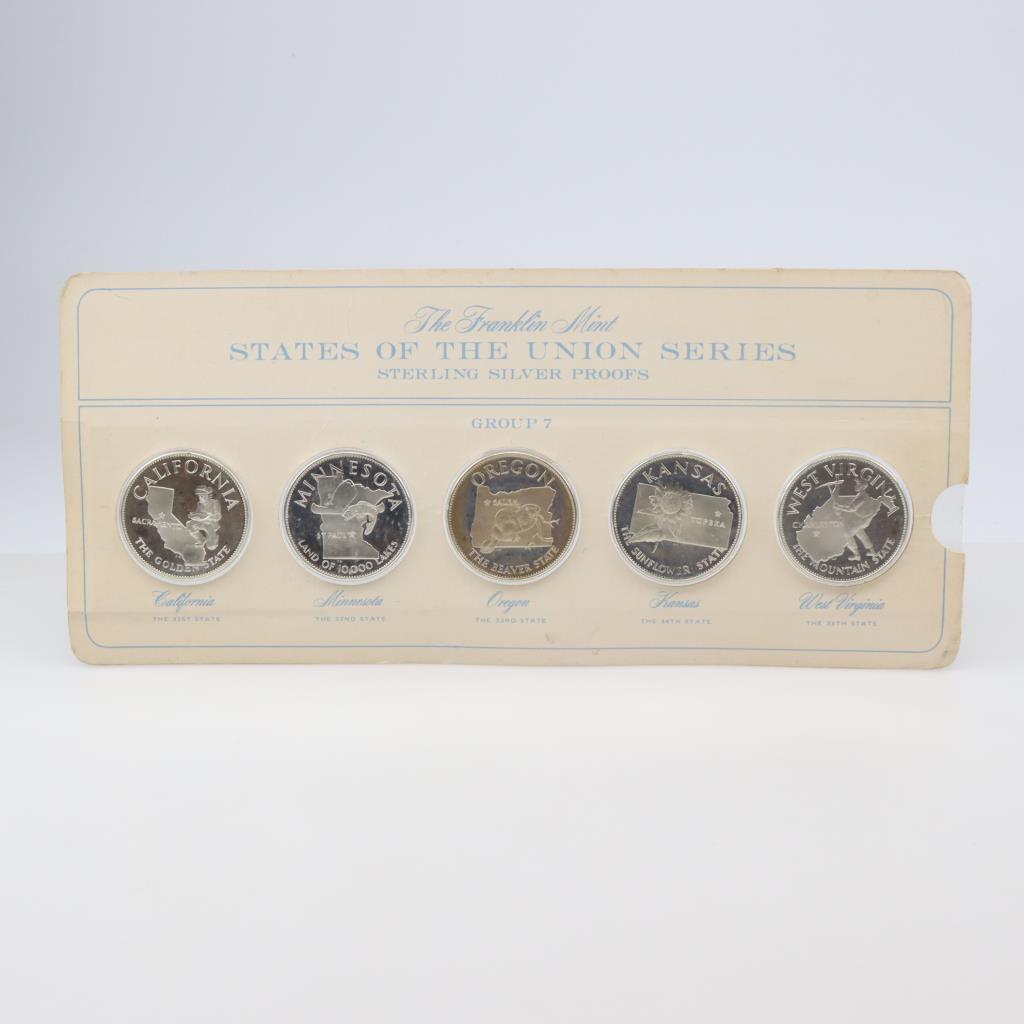 The Franklin Mint States Of The Union Series Sterling Silver Proof ...