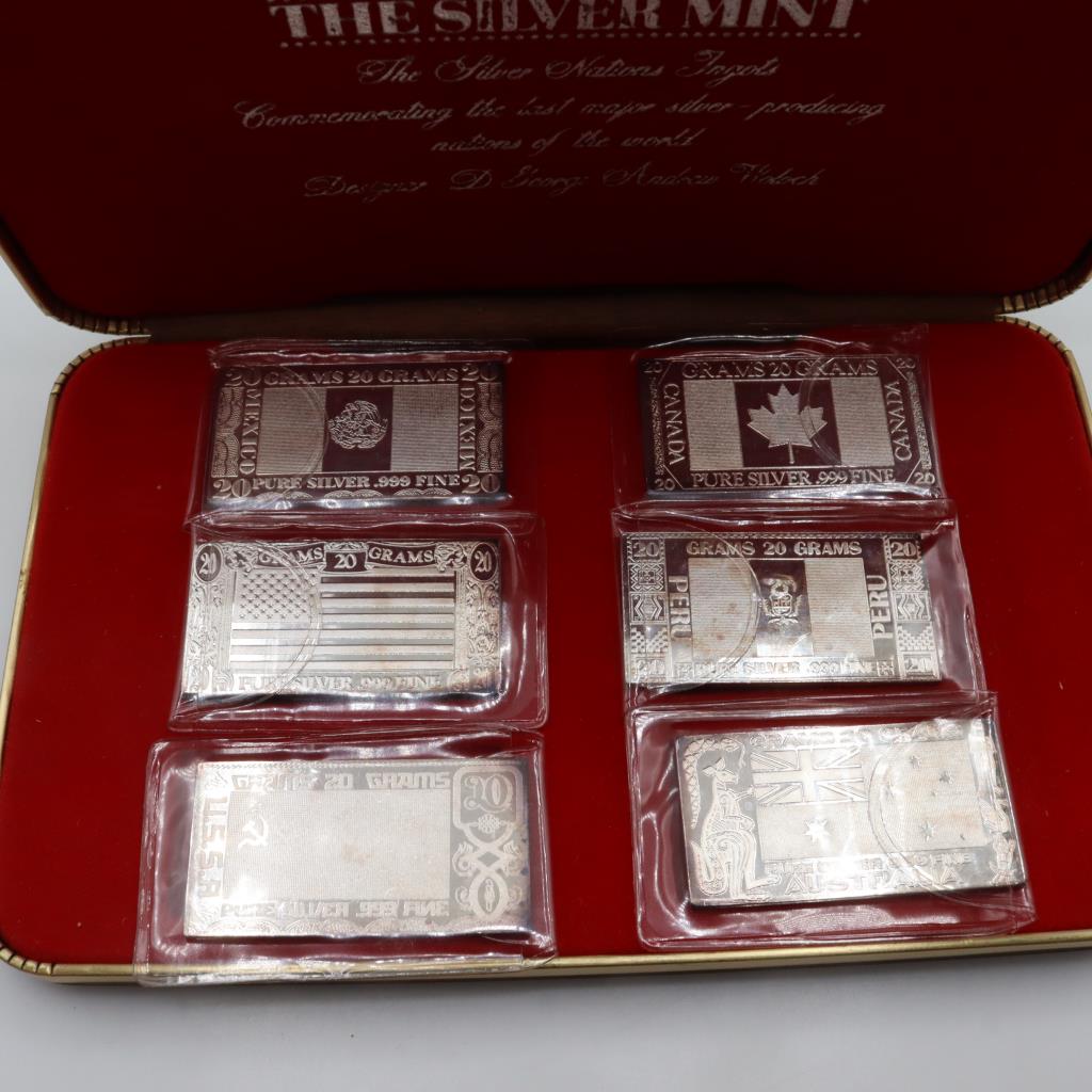 The Silver Mint Commemoratry Set 20 Gram Each Fine Silver Bars, 6 ...
