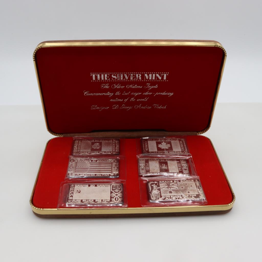The Silver Mint Commemoratry Set 20 Gram Each Fine Silver Bars, 6 ...