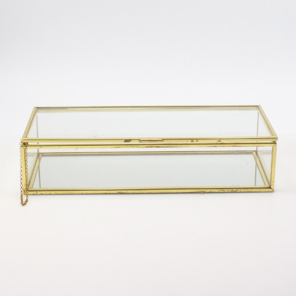 Threshold Catch-All Glass Box With Golden Frame | Property Room