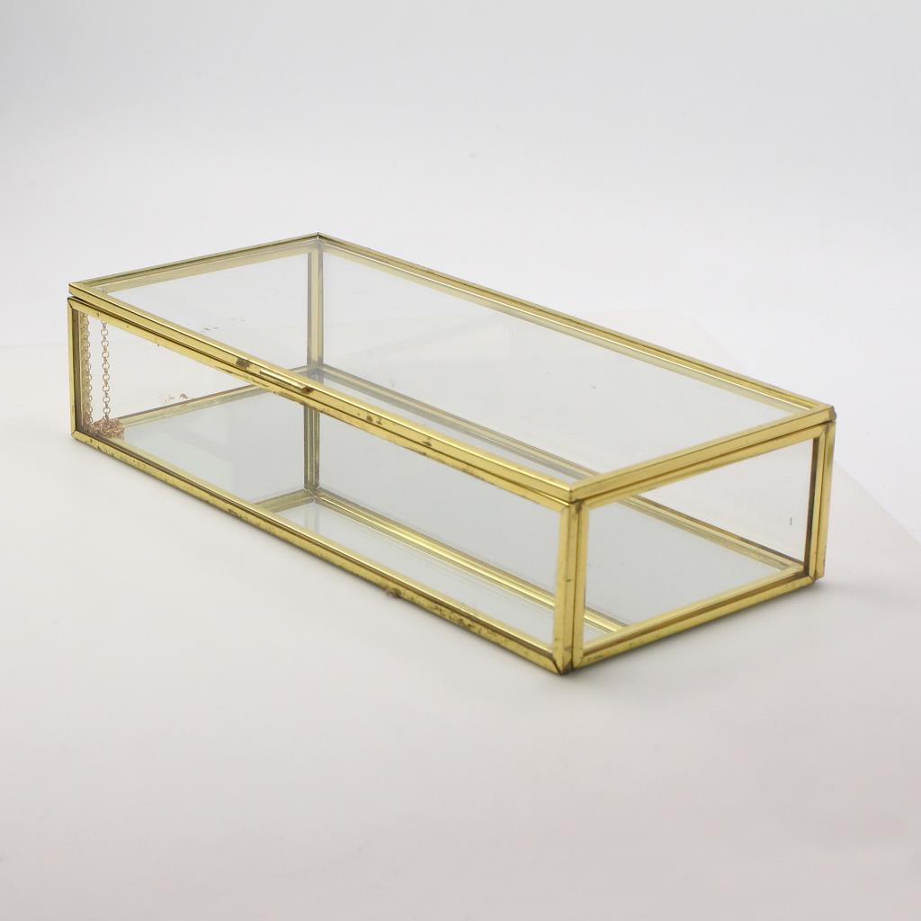 Threshold Catch-All Glass Box With Golden Frame | Property Room