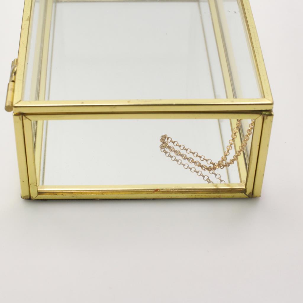 Threshold Catch-All Glass Box With Golden Frame | Property Room