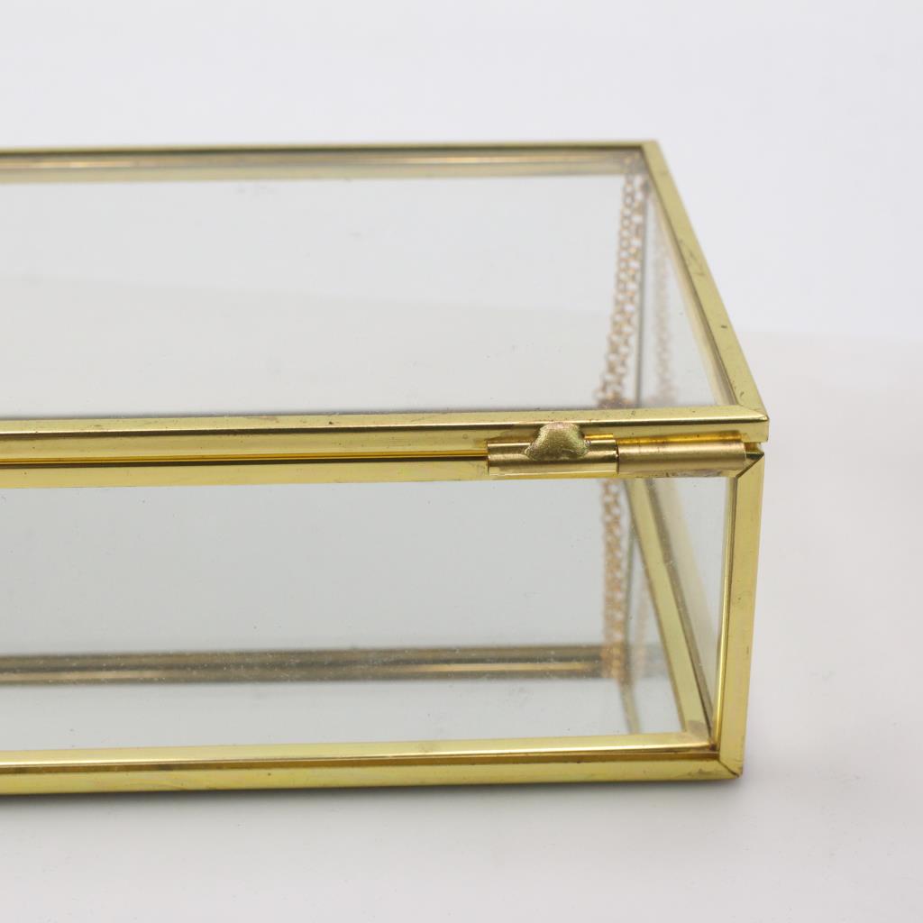 Threshold Catch-All Glass Box With Golden Frame | Property Room