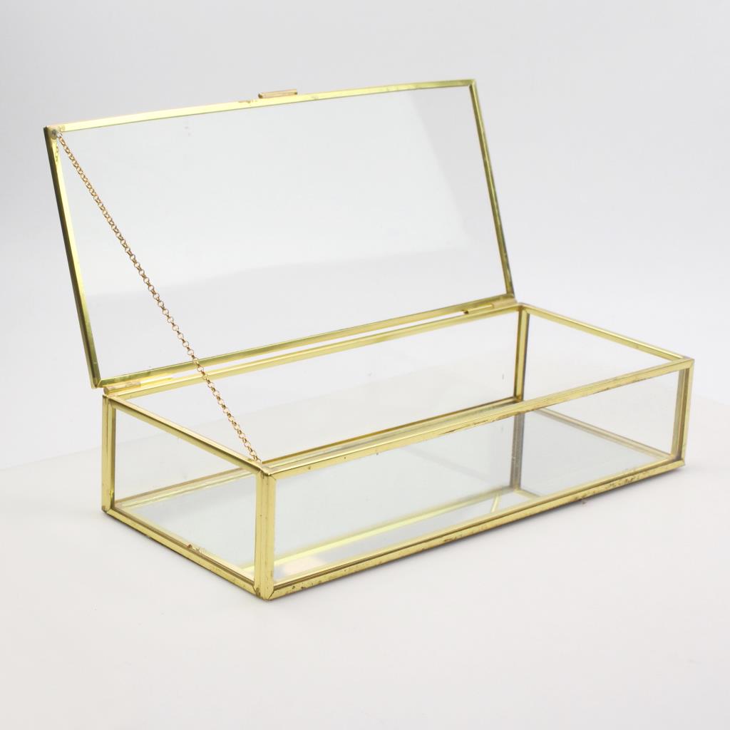 Threshold Catch-All Glass Box With Golden Frame | Property Room