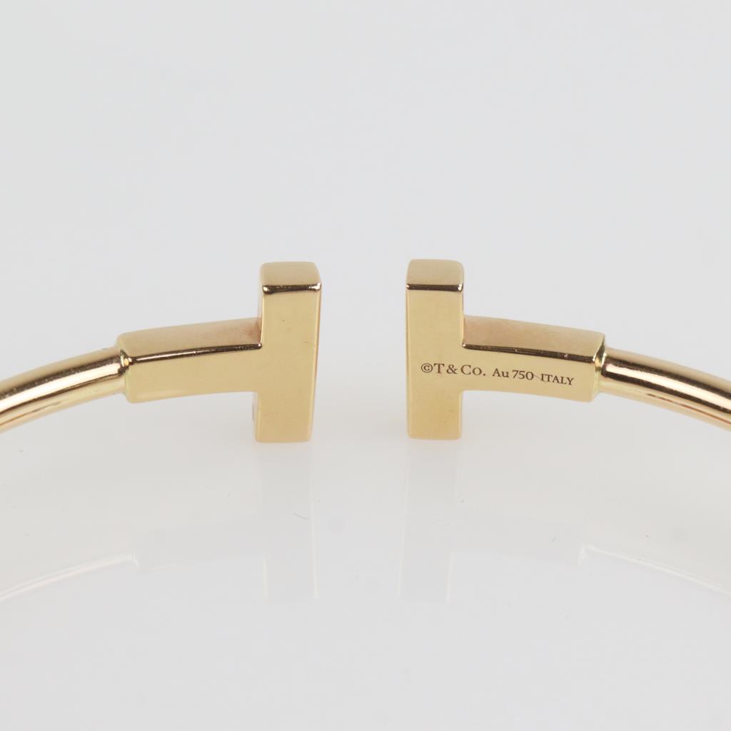 Tiffany & Co 0.24ct TW Diamond 18kt Gold Wire Bracelet-Evaluated By Our ...