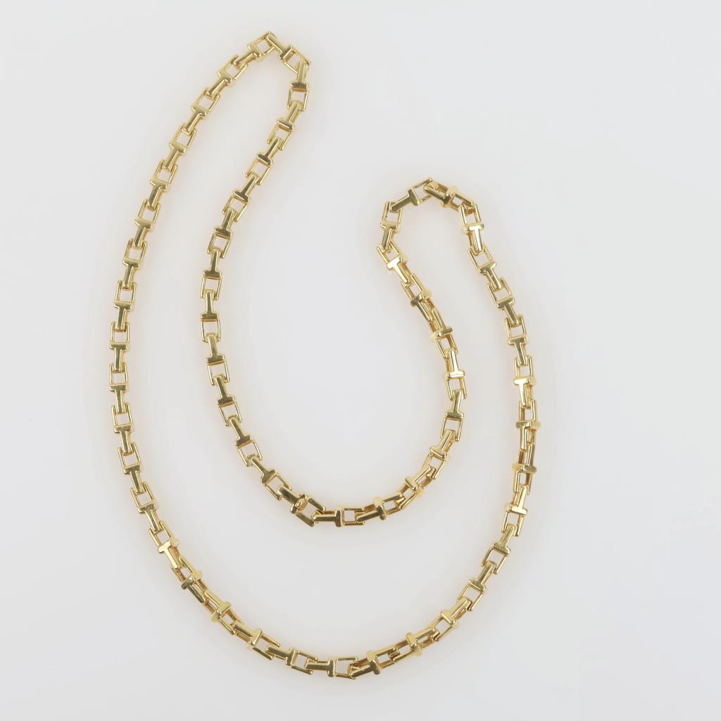 Tiffany & Co. 18kt Gold Box Link Chain Necklace-Evaluated By Our ...
