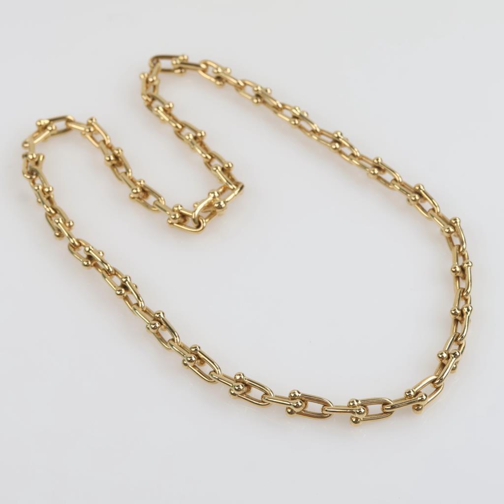 Tiffany & Co. 18kt Gold Hardware Link Necklace - Evaluated By Our ...