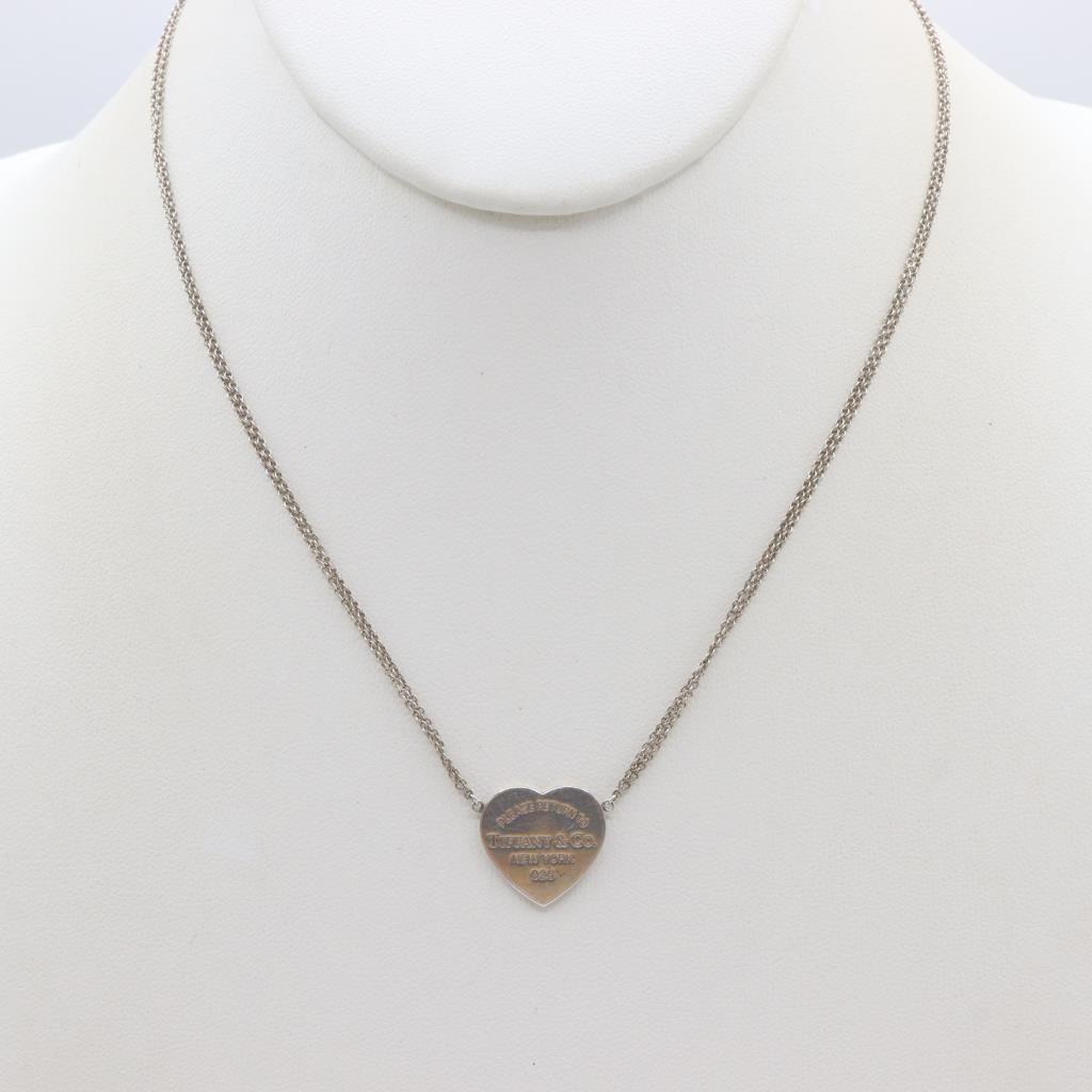 Tiffany & Co. Sterling Silver Return To Tiffany Heart Tag Double Strand ...