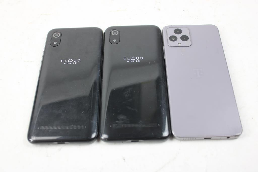 T-mobile, Cloud Cell Phone Lot, 3 Pieces, Sold For Parts | Property Room
