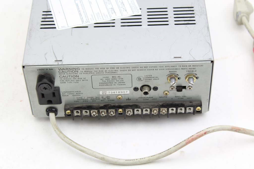 Toa Bg-10 2-channel Mixer Power Amplifier | Property Room