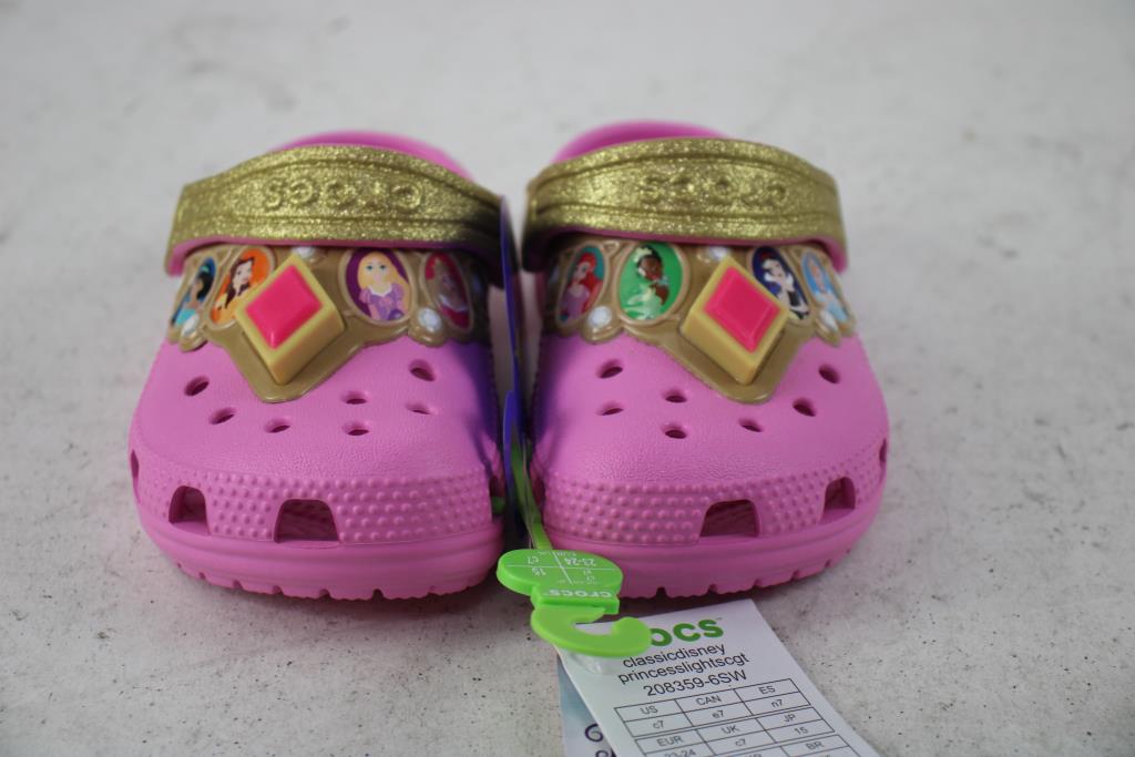 Toddler Girls Classic Disney Princess Light Up Crocs - Size C7 ...