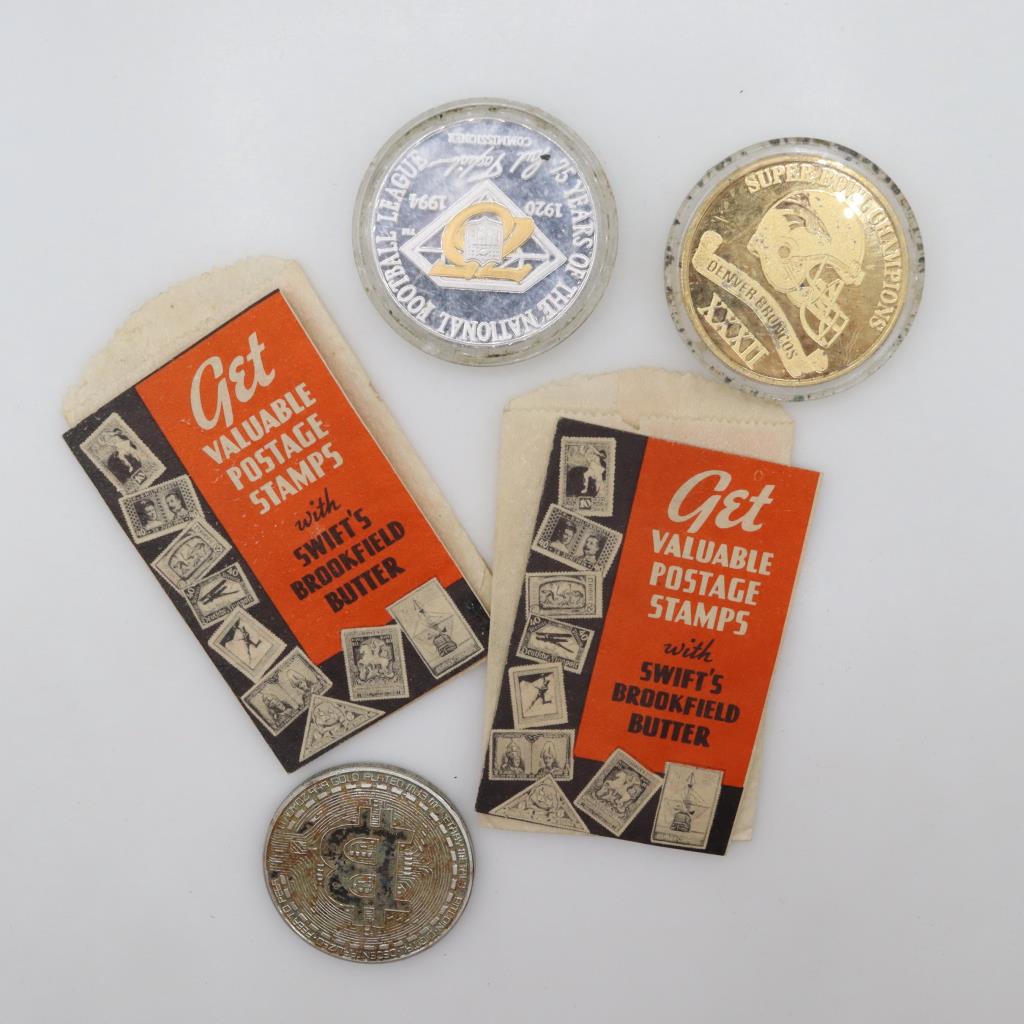 Tokens And US Stamps; 8 Pieces | Property Room