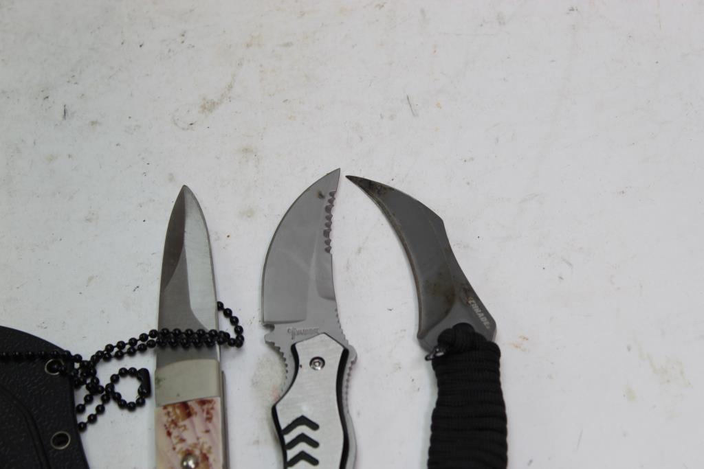 Tomahawk, Rostfrei, Schrade Folding Blade Knives, 3 Pieces | Property Room