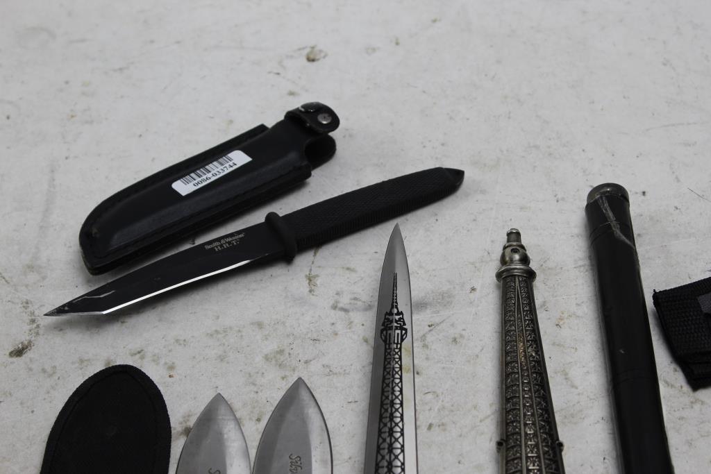 Tomahawk, Smith & Wesson, Wartech+ More Fixed Blade Knives, 7 Pieces ...