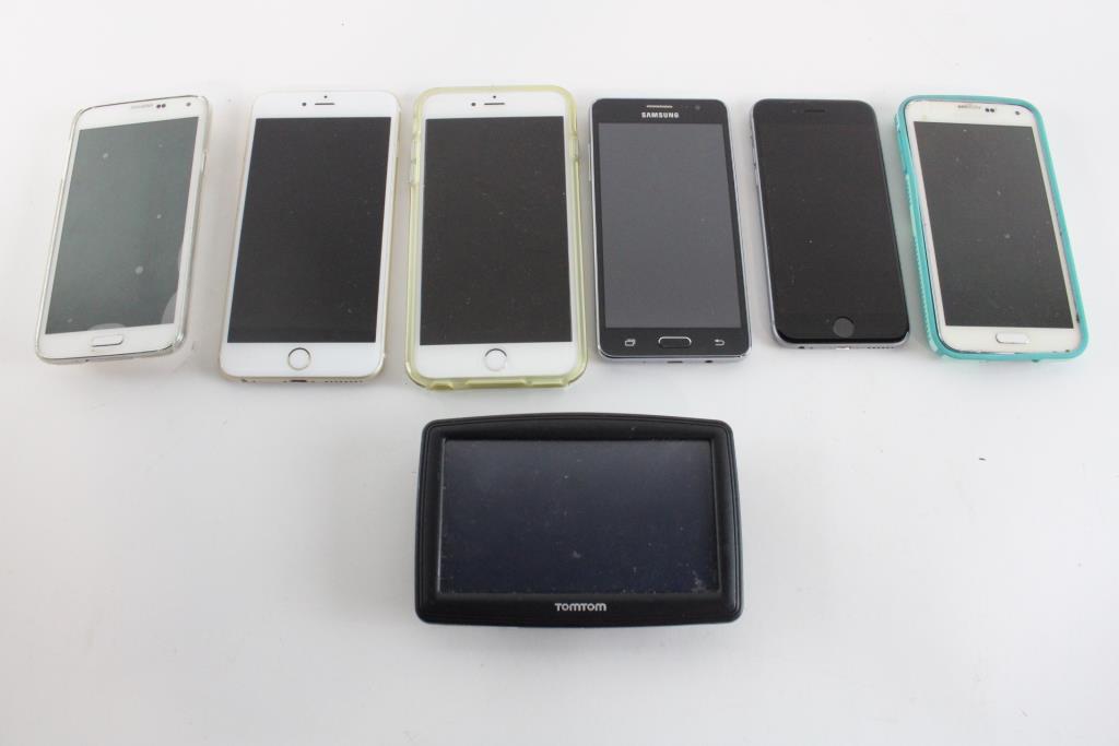 Tomtom GPS & Assorted Smartphones, 7 Pieces | Property Room