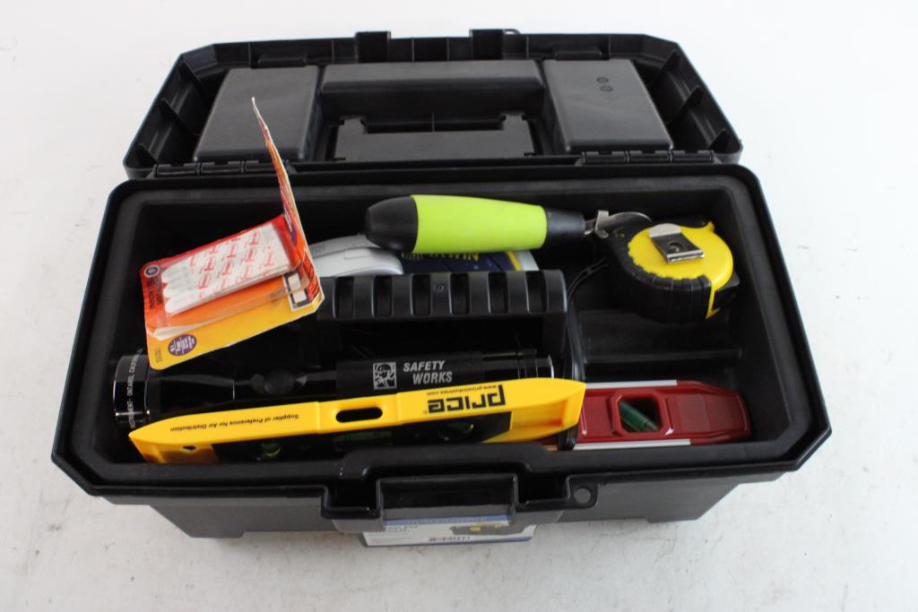 Toolbox With Levels, Wrenches, And More, 15+ Pieces | Property Room