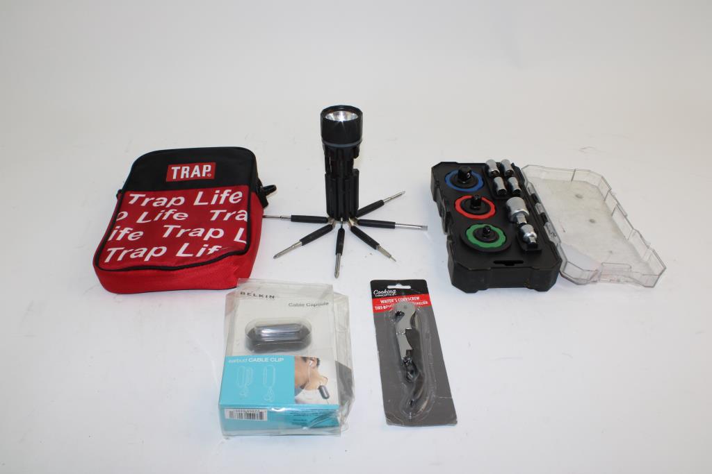 Trap Crossbody Bag, Multitool Flashlight, Thumbwheel Ratchet Set ...