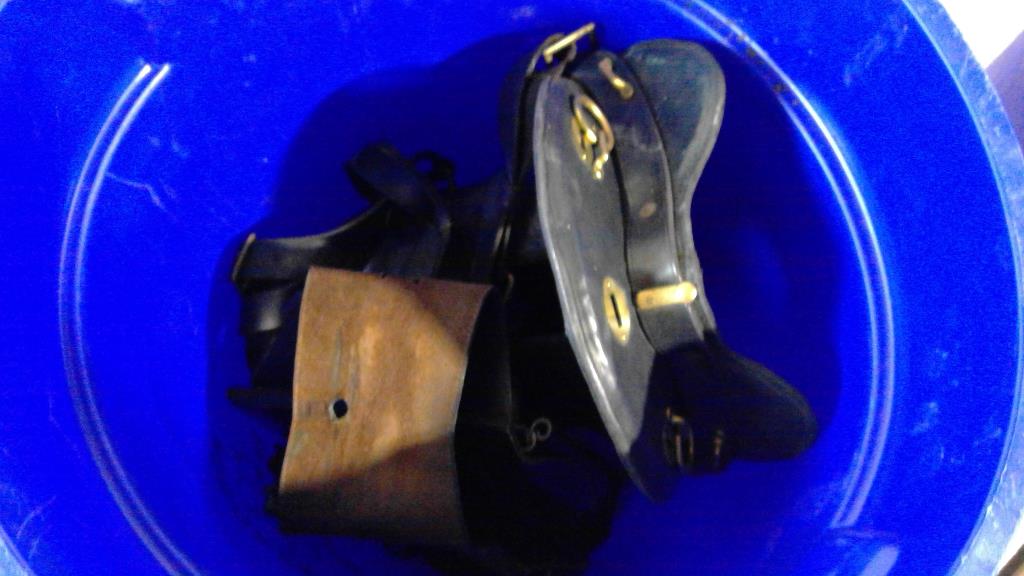 Trash Can With Horse Riding Equipment | Property Room