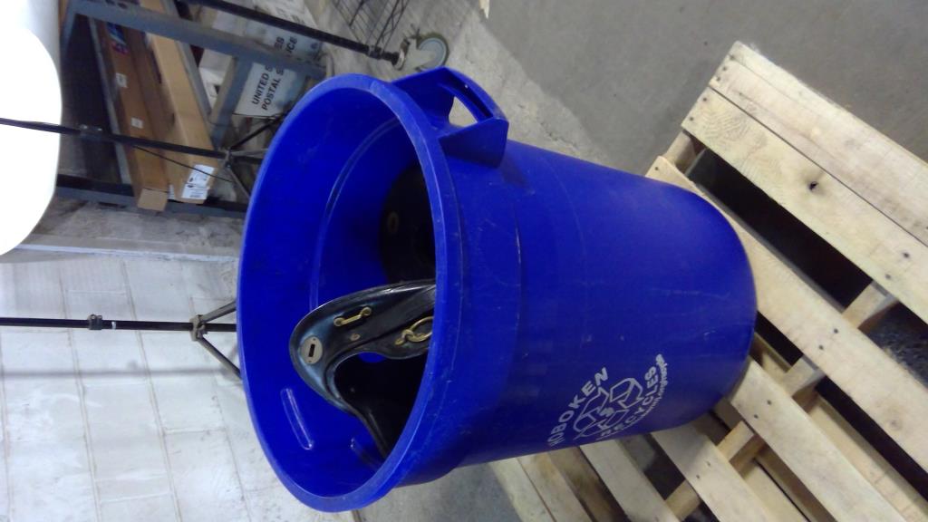 Trash Can With Horse Riding Equipment | Property Room