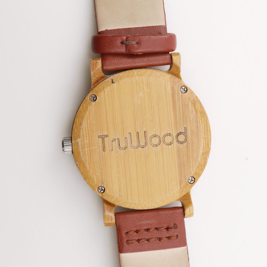 TruWood Minimal Natural Bamboo Genuine Leather Band Watch | Property Room