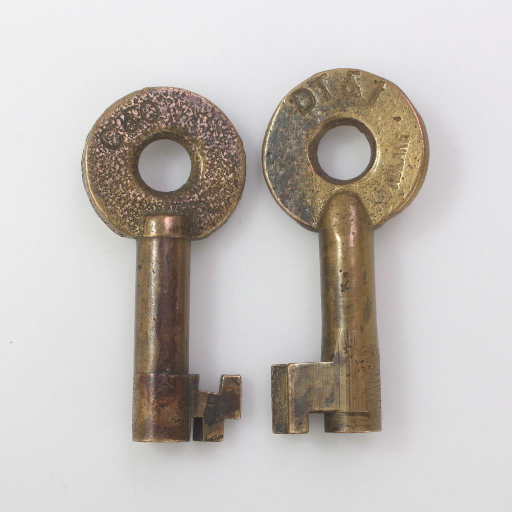 Two Antique Adlake Railroad Keys | Property Room