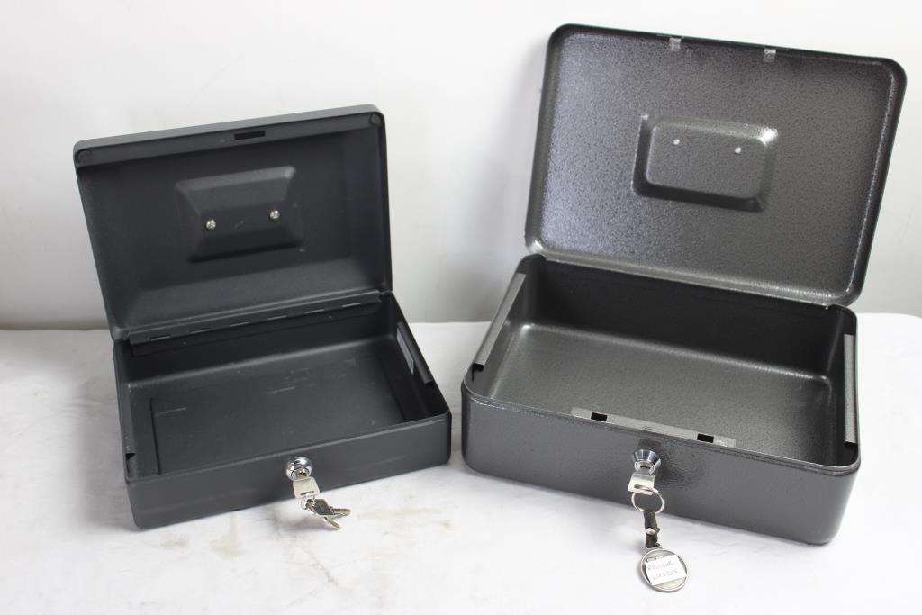 Two Locking Metal Safe Box | Property Room