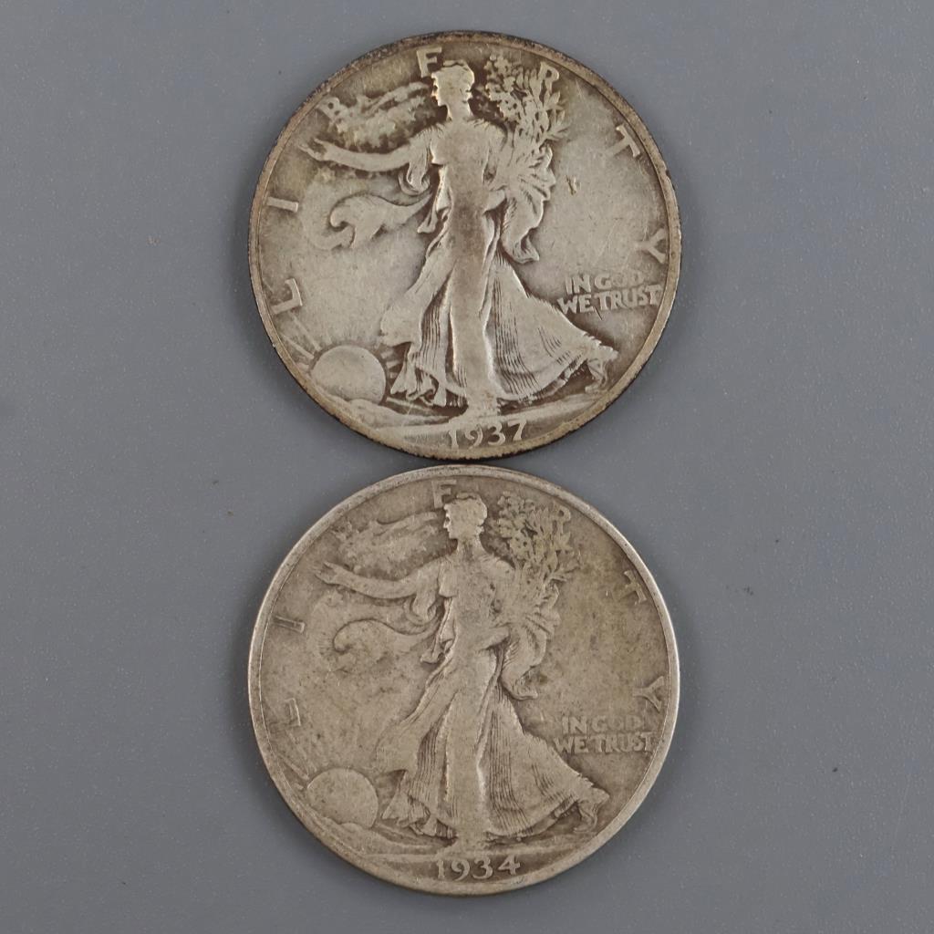Two US Walking Liberty Silver Half Dollars | Property Room