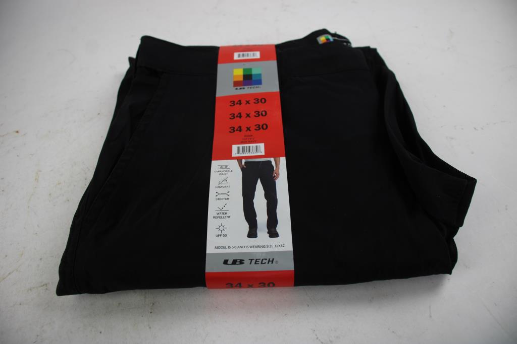 UB Tech Comfort Waist Chino Pants, Size 34x30, 1071412, Black ...