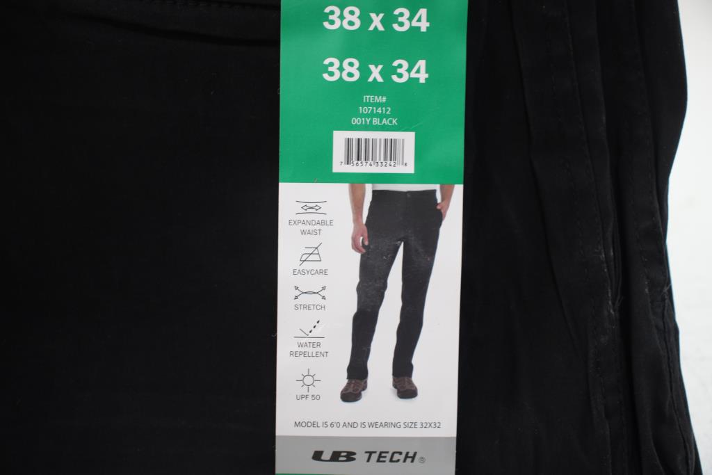 UB Tech Comfort Waist Chino Pants, Size 38x34 , 1071412, Black ...