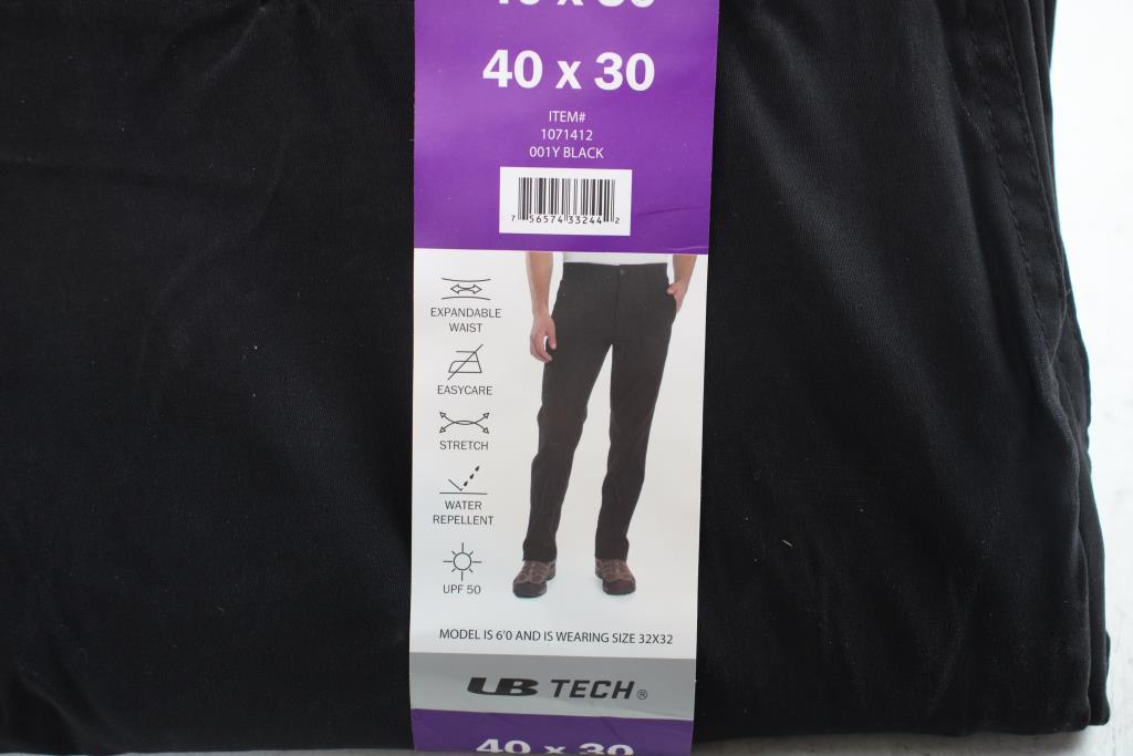 UB Tech Comfort Waist Chino Pants, Size 40x30, 1071412, Black ...