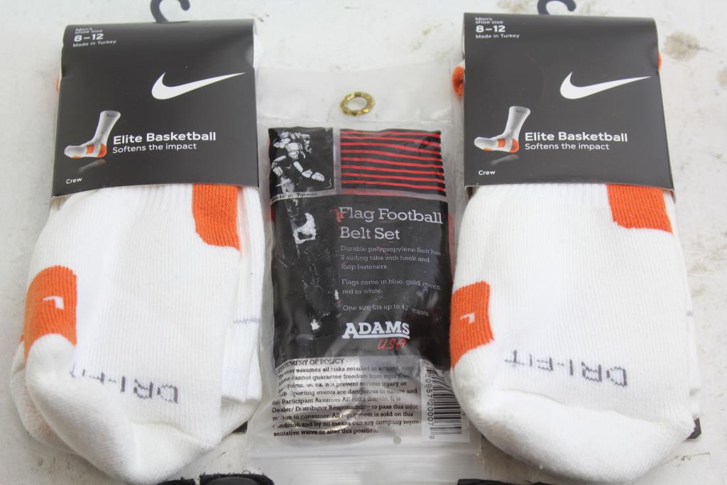 UFC Gloves, Flag Football Belt Set, Basketball Socks: 4 Sets | Property ...