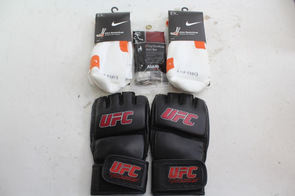UFC Gloves, Flag Football Belt Set, Basketball Socks: 4 Sets | Property ...
