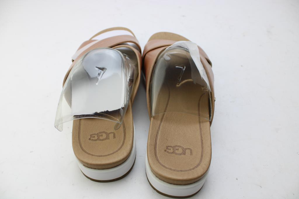 UGG TreadLite Kari Metallic Slide Sandalen Dames Rose Gold Size 7 ...