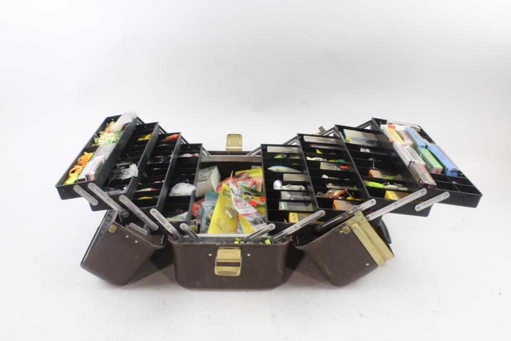 UMCO Tackle Box, With Lures, Hooks And More 50+ Pieces | Property Room