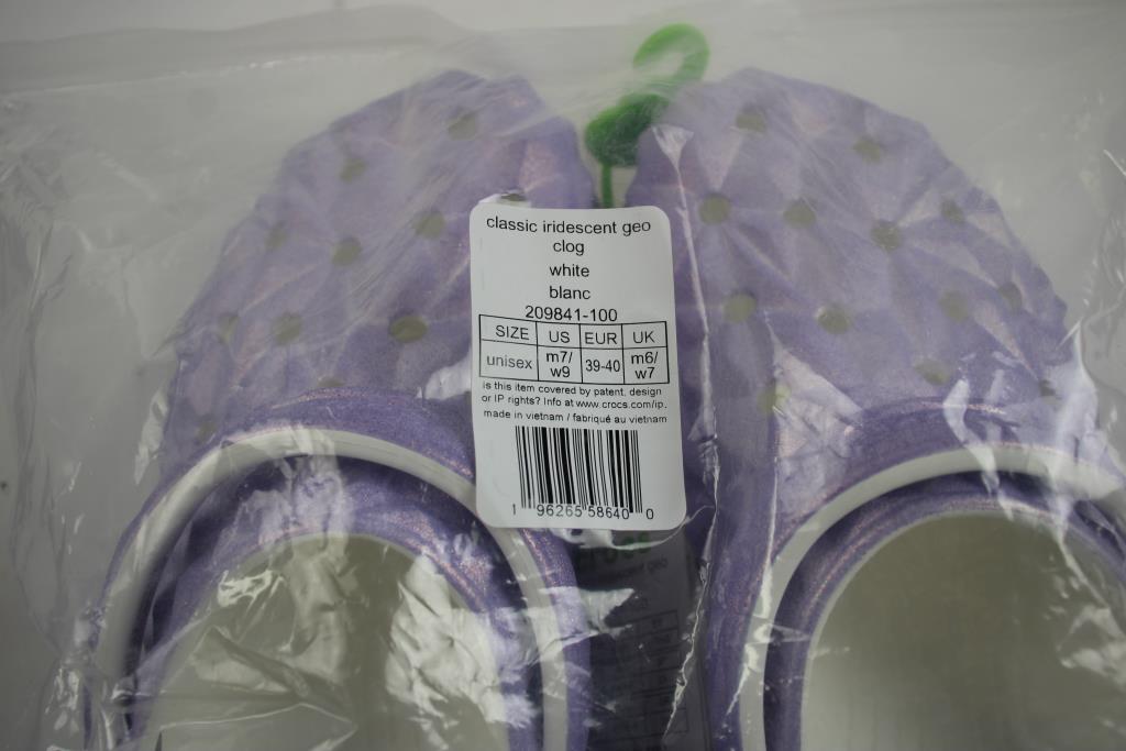 Unisex Iridescent Crocs Shoes Size M7 W9 | Property Room