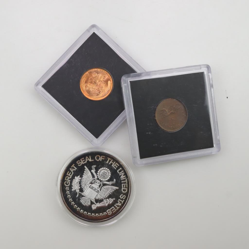 U.S. And Foreign Coins And Token; 3 Pieces | Property Room