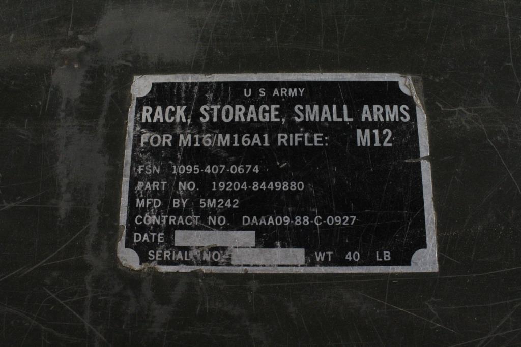 U.S. Army Rack Storage, Small Arms | Property Room