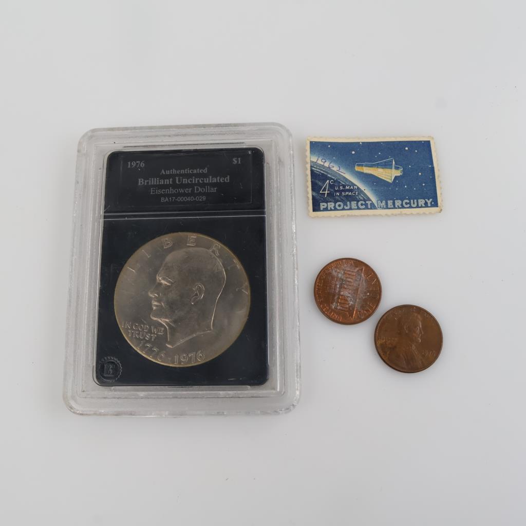 US Coins And US Stamp; 4 Pieces | Property Room
