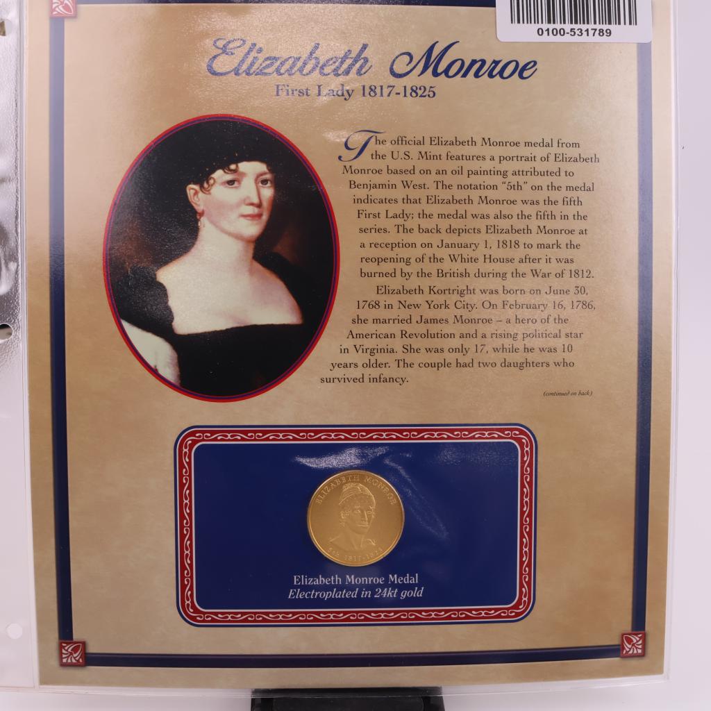 US First Lady Elizabeth Monroe Medal | Property Room