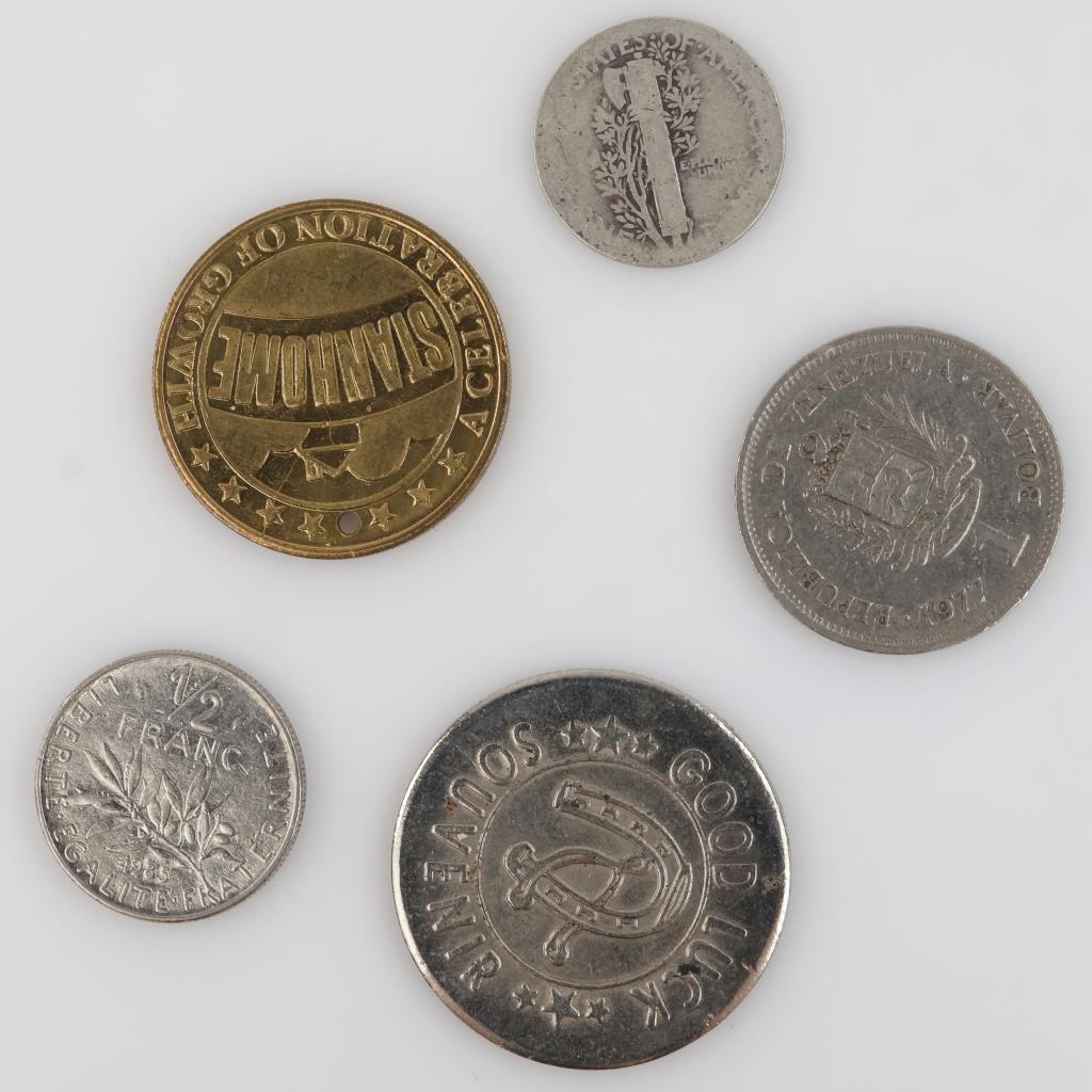 US, Foreign Currency & Tokens, 5 Coins | Property Room