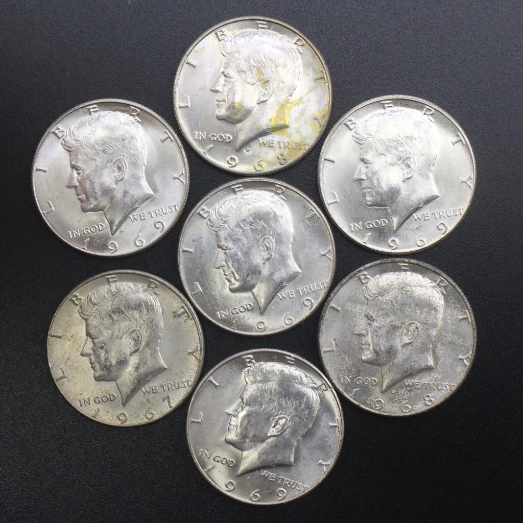 US Kennedy Half Dollars Silver Clad, 7 Pieces | Property Room
