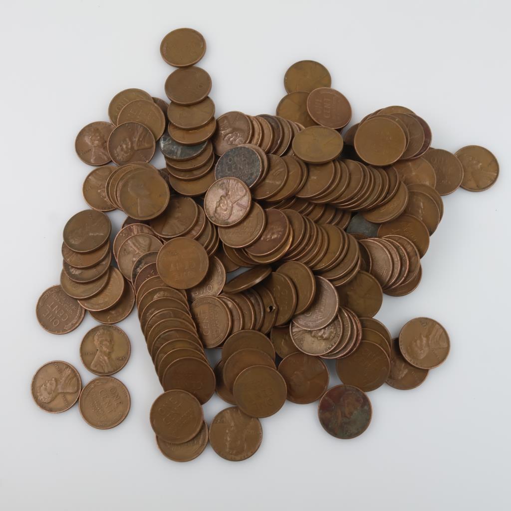 US Lincoln Pennies and US Nickel, 1+lbs | Property Room