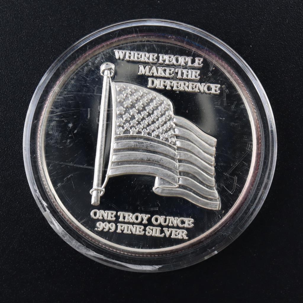 US Marine Corps Fine Silver 1 Troy Oz Round | Property Room